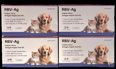 8 TESTS RBV AG Rabies Virus Antigen Rapid 4 Kits LytronCare Exp 11/15 ...