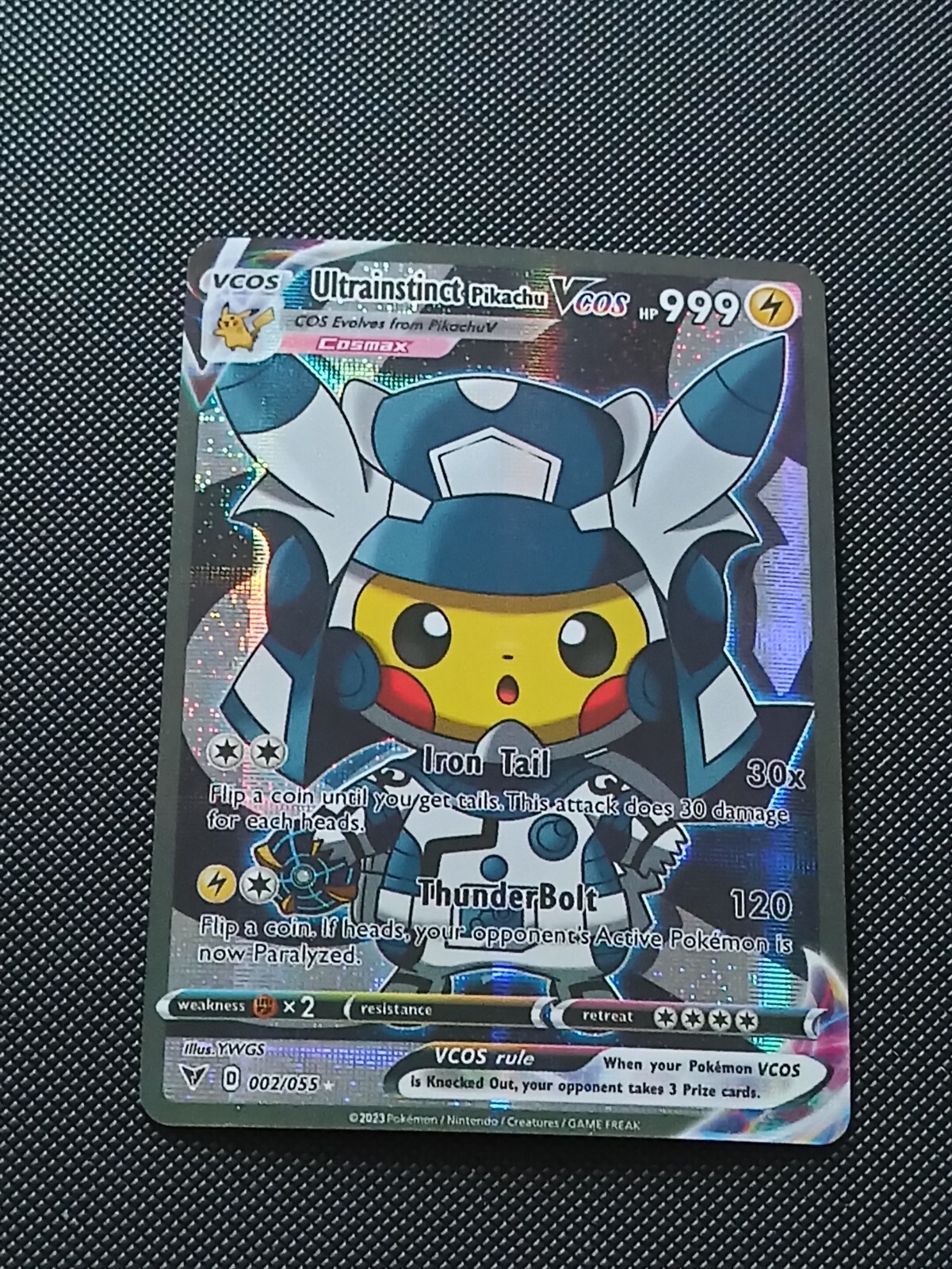 ULTRAINSTINCT PIKACHU POKEMON COSPLAY CARTE CARD NEW HOLO PRISM MANGA ...