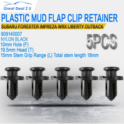 5pcs 10mm Fit Subaru Bumper Bar Grille Air Duct Plastic Trim Clip Panel ...