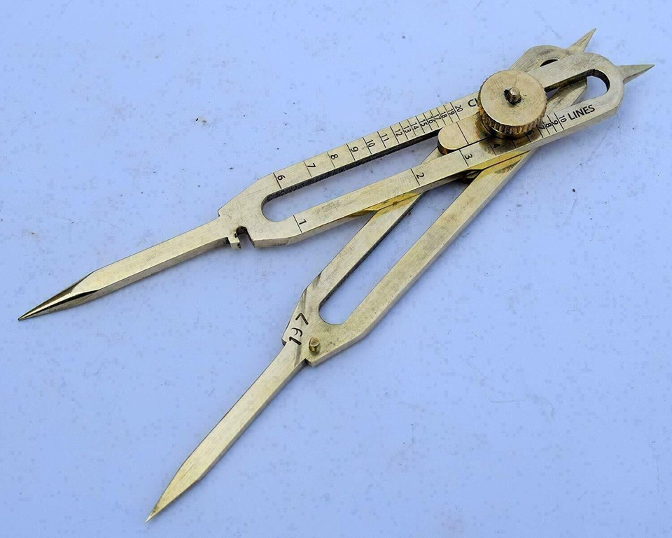 Solid Brass 6" Navigational Compass Caliper Divider Drafting ...