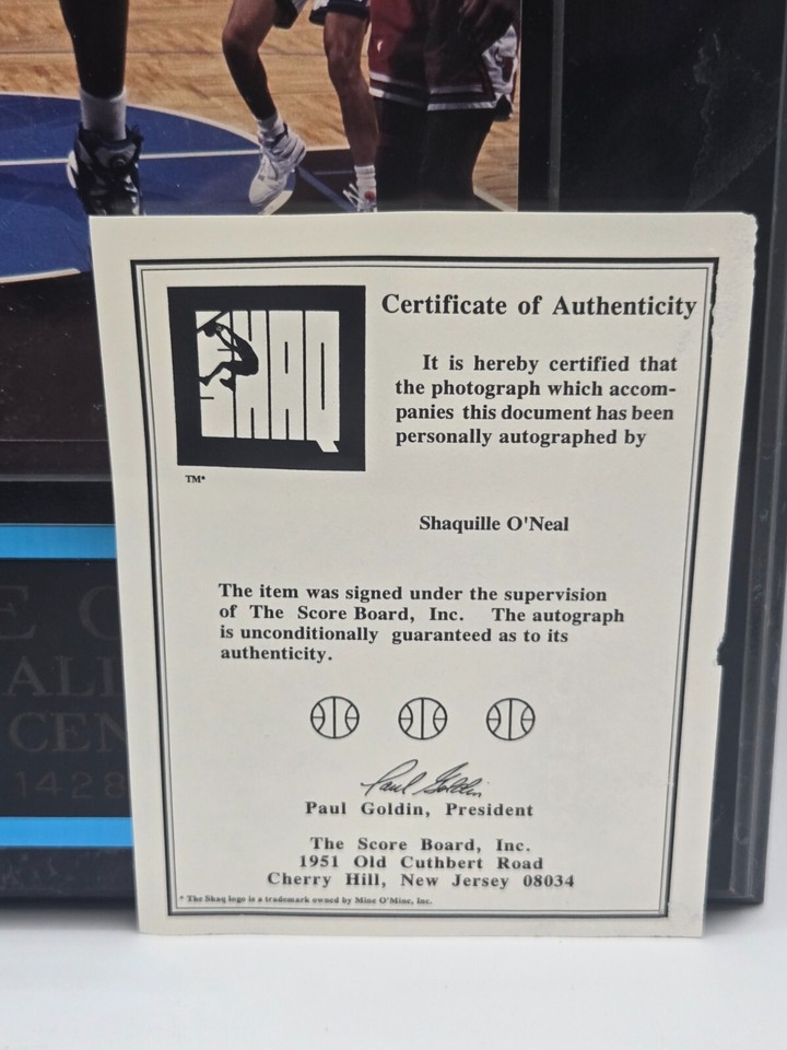 Shaquille O'neal Orlando Magic Signed 8x10 Plaque 2- Time NBA Alll-Star ...