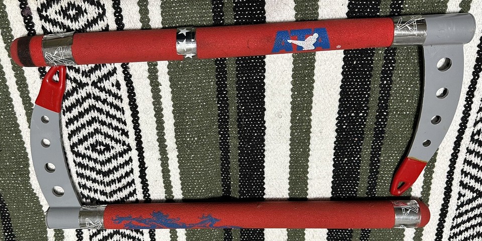 new ATA KARATE TAEKWONDO Weapons PAIR Ssahng Nat Kamas 15" Inch RED | eBay