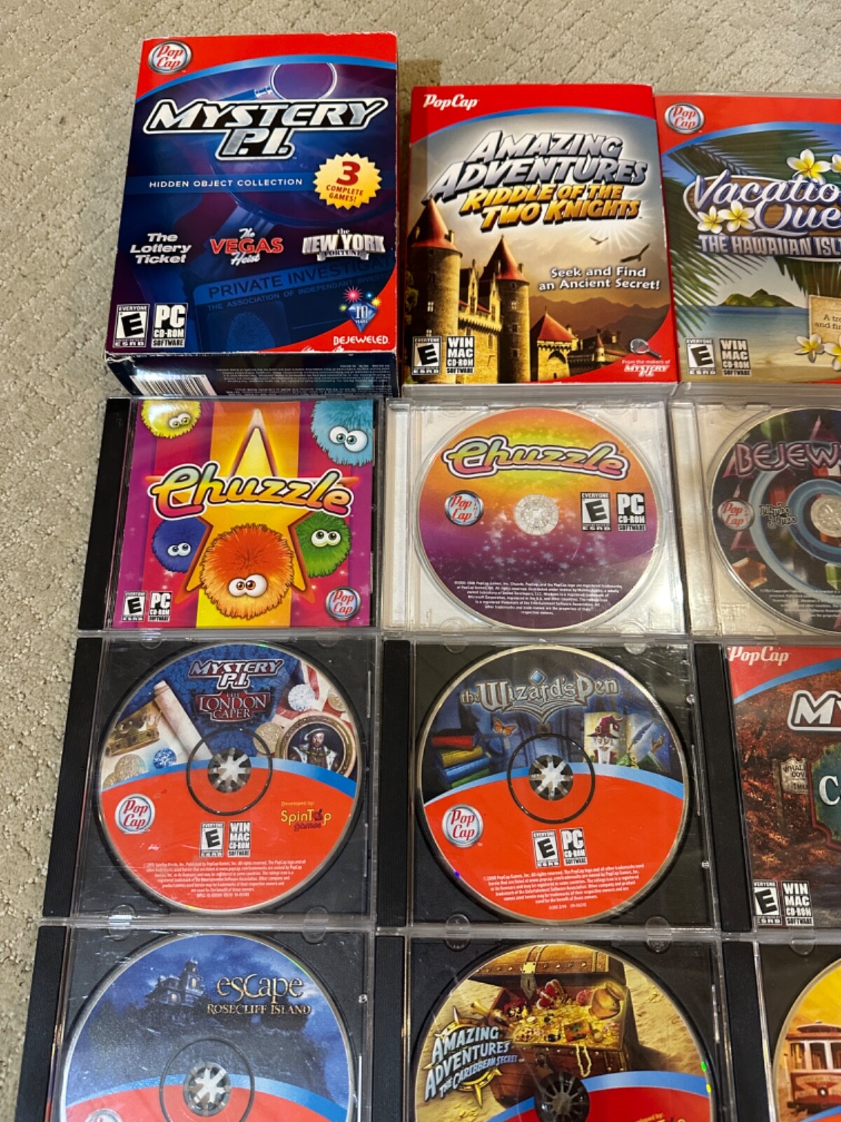 Pop Cap PC Games Mystery PI Hidden Object Puzzle Active Vegas Heist Lot ...