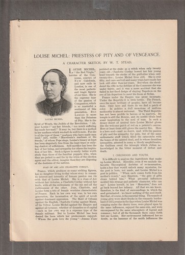 LOUIS MICHEL 1892 Magazine Article Pages~ RED VIRGIN ~ W.T. Stead ~ 13 ...