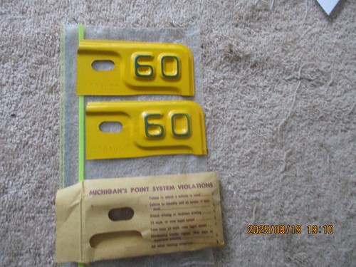 NOS 1960 MICHIGAN LICENSE TABS | eBay