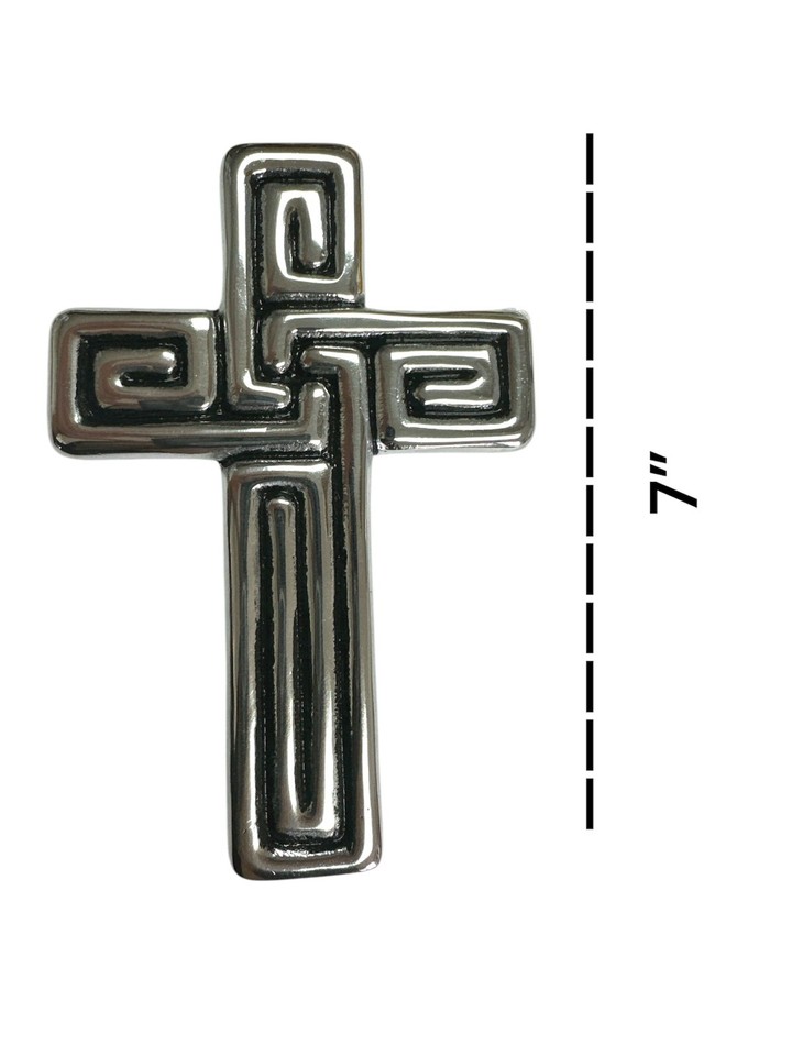 HAND MADE PEWTER CROSS , SILVER , RELIGIOUS , LARGE , GIFTS ,7" #5 | eBay