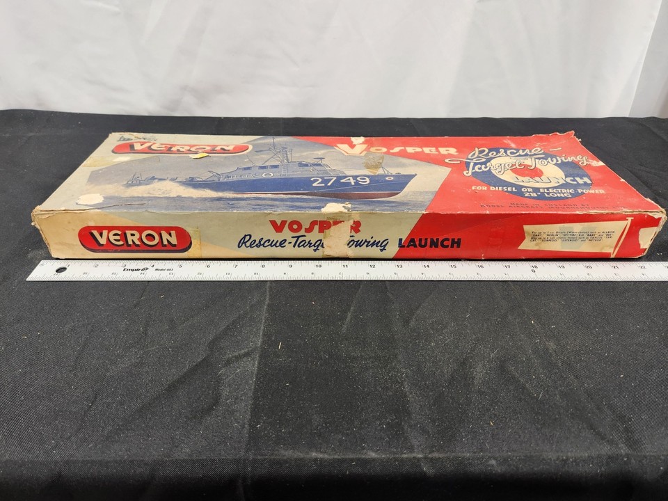Rare Vintage balsa wood model boat/ship kit Made in England Veron ...