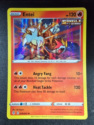 Entei #019 Rare - Near Mint/Mint - Evolving Skies Holo Pokemon Card | eBay