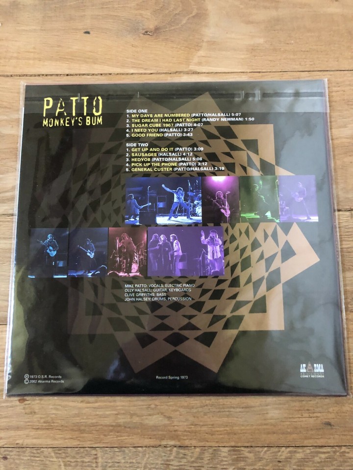 PATTO MONKEY'S BUM AKARMA PROG ROCK LP LIMITED ONLY 500 ! DELUXE ...