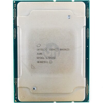 Intel Xeon Bronze 3106 (SR3GL) 1.70GHz 8-Core LGA3647 85W 11MB Cache ...