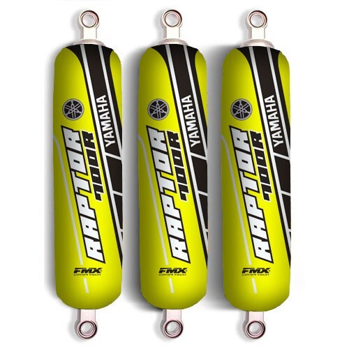 FMX Shock Absorber Covers Yellow Kit x 3 Yamaha Raptor 700 FREE ...