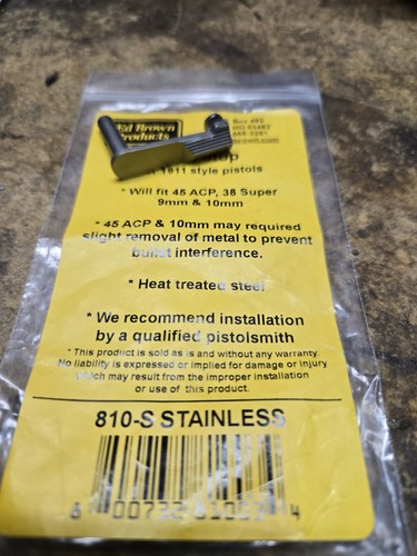 Ed Brown 1911 Stainless Steel Slide Stop Barrel Bushing | eBay