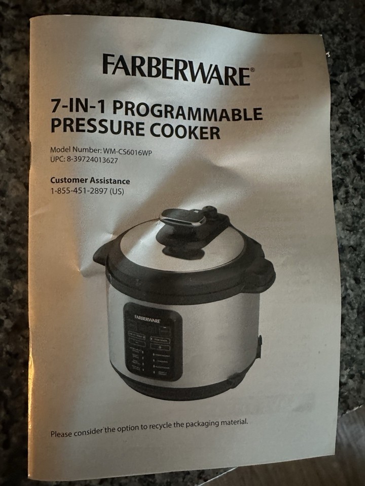 Farberware 7 In 1 Programmable Digital Pressure Cooker | eBay