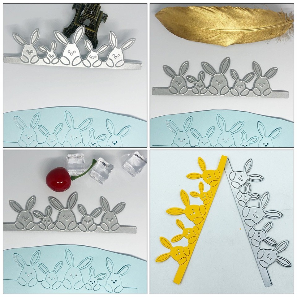 2pcs DIY Easter Rabbits Cutting Dies Carbon Steel Paper Dies for ...