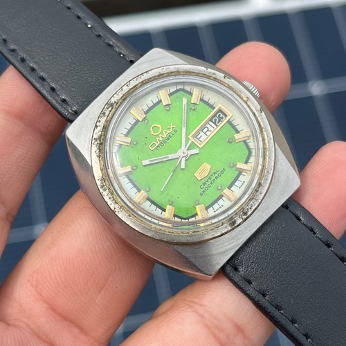 Vintage Omax 5 Crystal Automatic 17Jewels Two Tone Dial Swiss Made Men ...