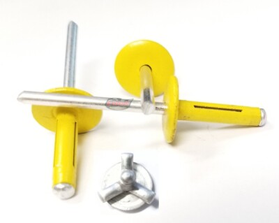 Yellow 3/16" Large Head Tri-Fold Exploding Aluminum Mandrel Pop Rivets ...