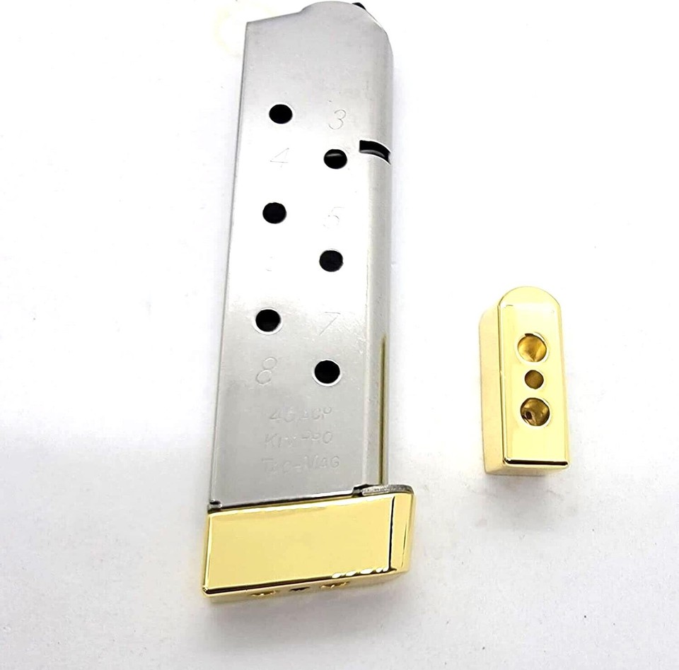 2 X 1911 Magazine plate For Kimber Tac-Mag Metal Base Pad Gold Fits ...