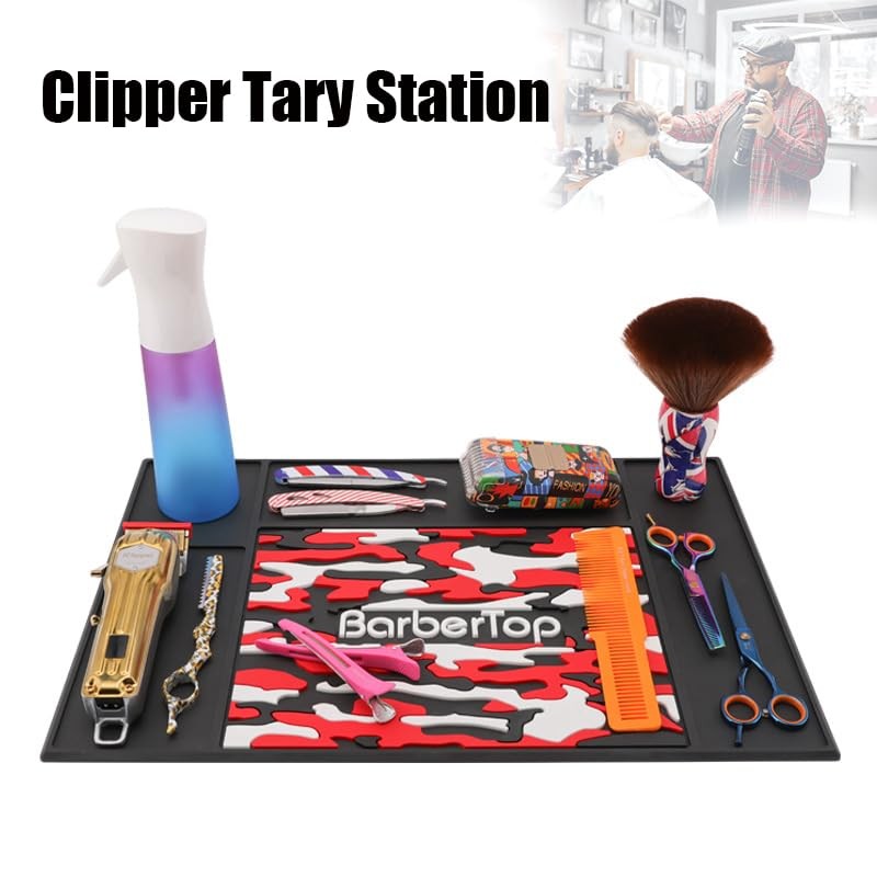 Barber Slip Mat, Barber Mat Organizing Salon Haircutting Shaving Tools ...