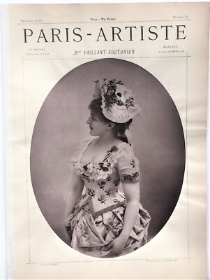 French Soprano Marguerite Vaillant-Couturier orig 1880s photo on "Paris ...