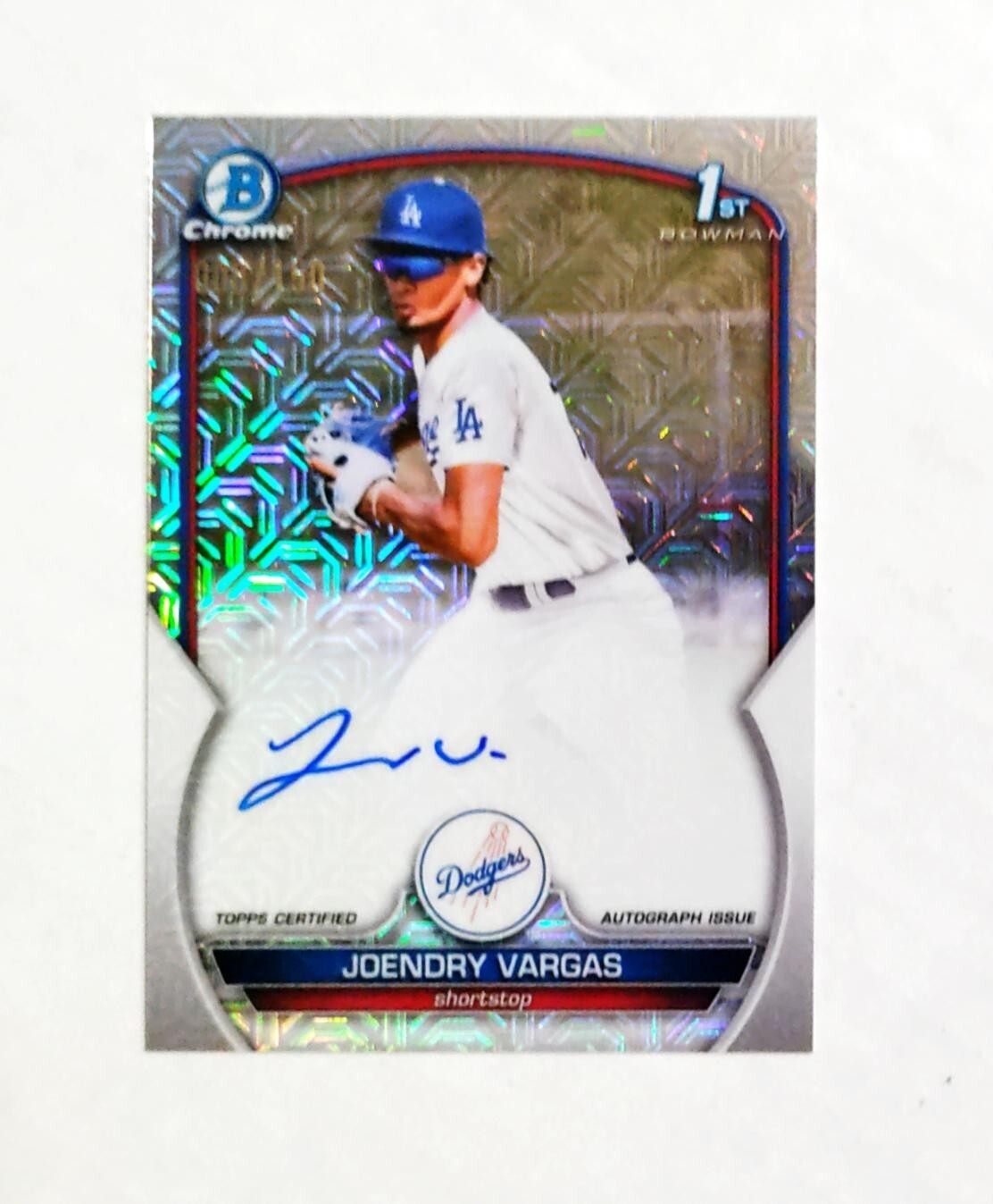 Joendry Vargas 2023 1st Bowman Chrome AUTO HTA Choice REFRACTOR 008/150 ...