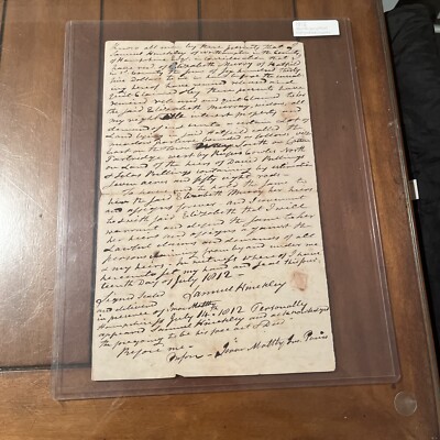 1812 Northhampton, Massachusetts. Deed Release.Prominent Name. Samuel ...