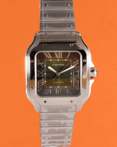 UNWORN Cartier Santos De Cartier Large 40mm WSSA0062 Green Sunburst | eBay