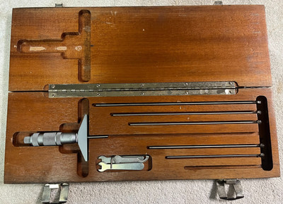 Brown And Sharpe Vintage Depth Micrometer Complete Set W/Case | eBay