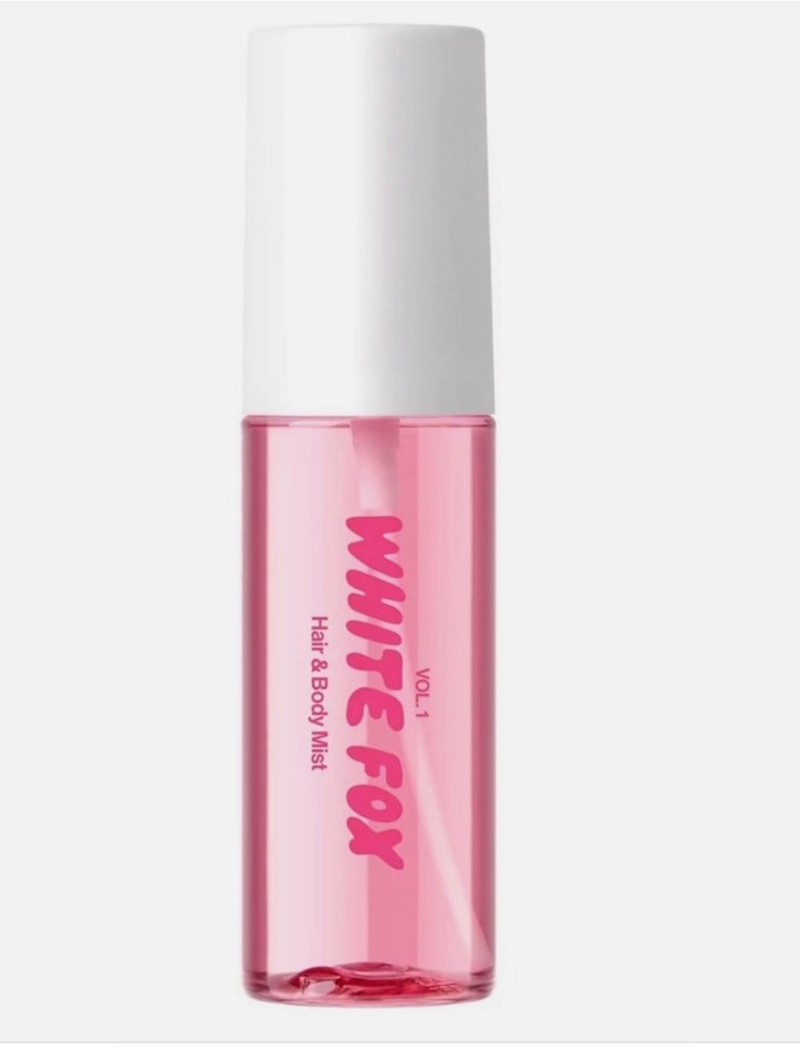 white fox Gift Set Brush /Hair And Body Mist /scrunchie/claw Clip /bag ...