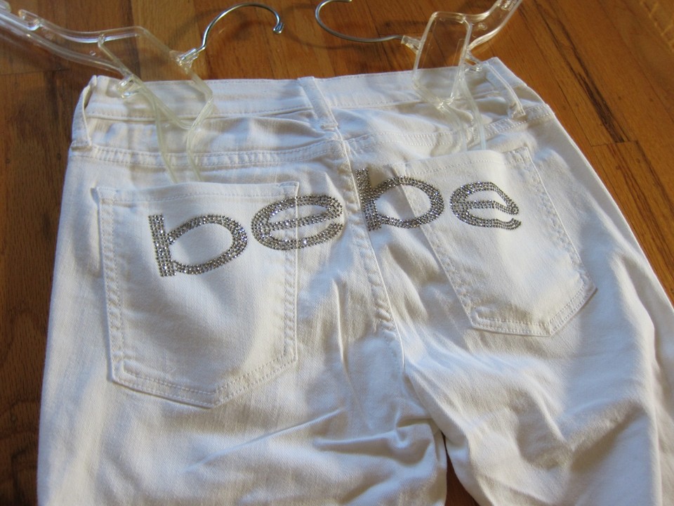 White Skinny Bebe Jeans Size 27 | eBay