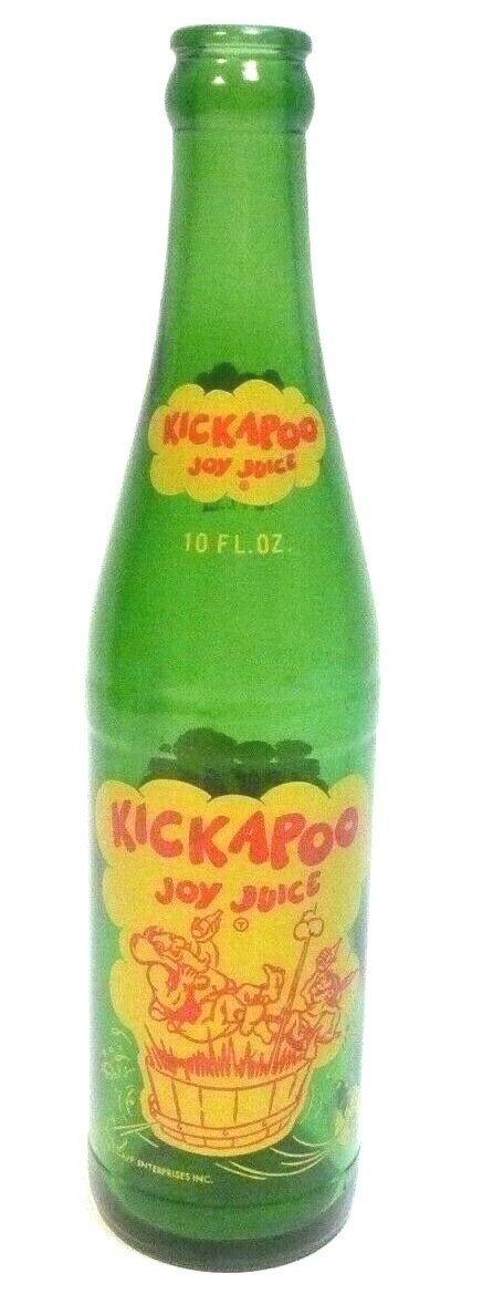 vintage SODA pop BOTTLE - KICKAPOO JOY JUICE / NUGRAPE 10 oz ACL yellow ...