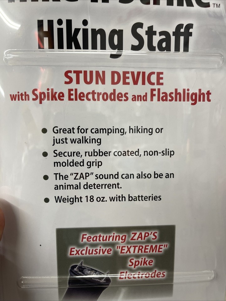 ZAP Hike 'n Strike Stun Gun Walking Hiking Stick with Flashlight ...