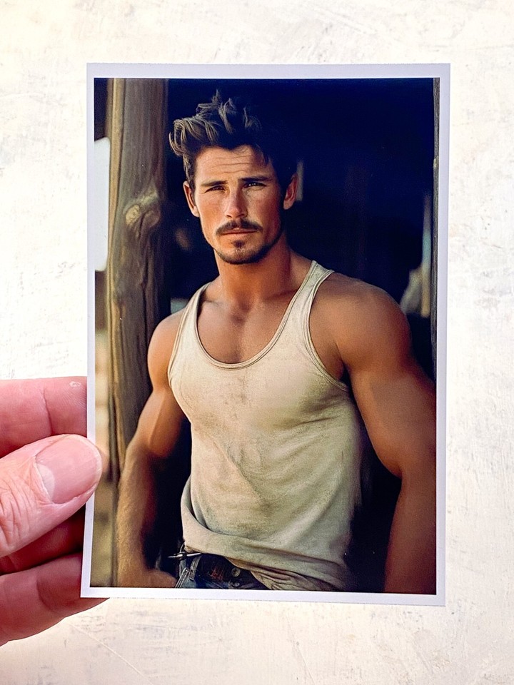 Handsome Muscular Man Art Photo - Sexy Male Model Print - Beefcake Gay ...