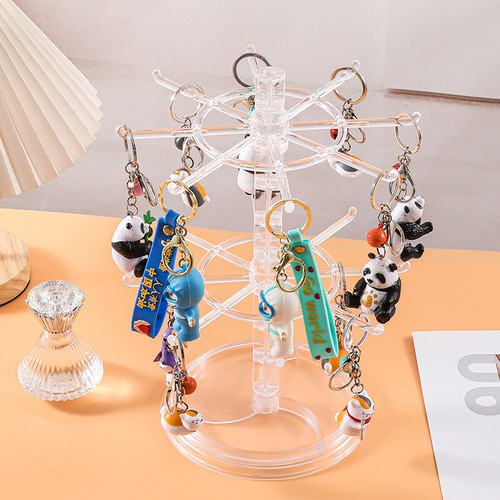 Rotating Rack Jewelry Keyring Display Hanger 2 Tier Revolving Stand ...