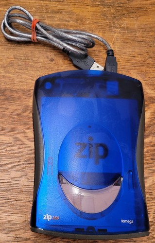 Iomega Zip 250 USB External Zip Drive Blue w/USB Cable Z250USBPCM ...