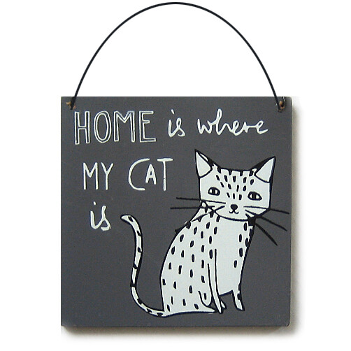 CAT BLOCK HANGING MAGNET PLAQUE SIGN STAND Home Décor Metal Wooden ...