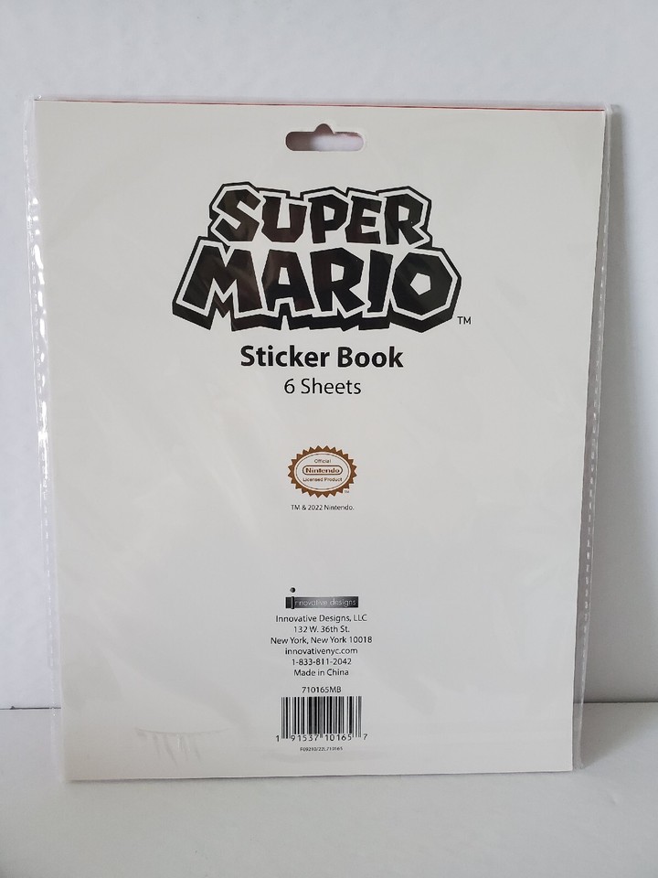 Super Mario Sticker Book 6 Sheets Over 500 Stickers Included | eBay