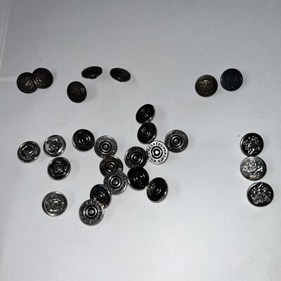 Vtg Metal Uniform Cuff Buttons Lot of 27 Anchors Crests brass 9/16 ...