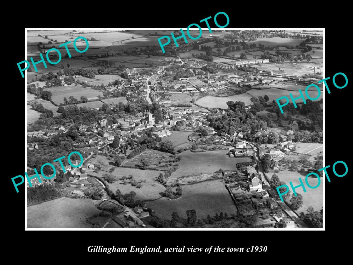 OLD 8x6 HISTORIC PHOTO OF GILLINGHAM ENGLAND AERIAL VIEW OF THE TOWN ...