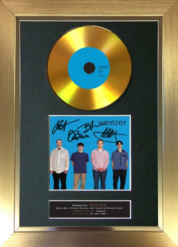 GOLD DISC WEEZER Weezer (Blue) Signed Reproduction Autograph Mounted ...