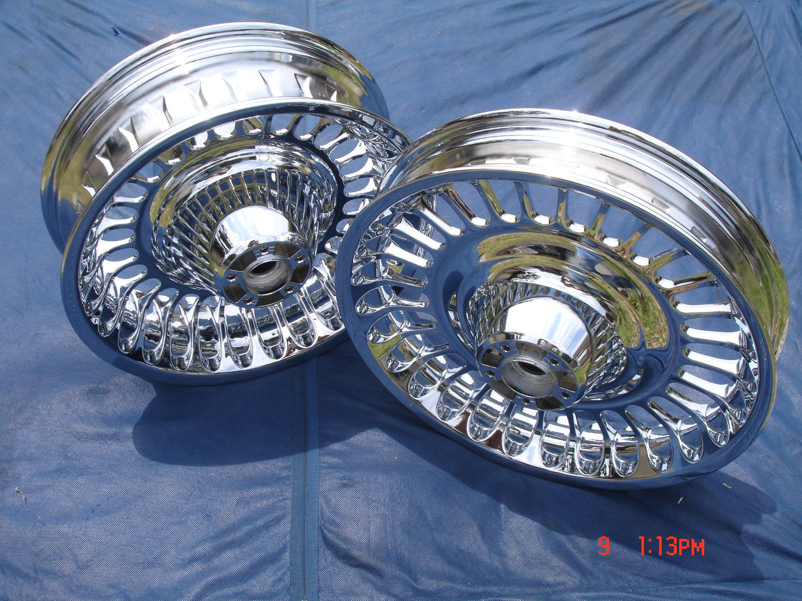 Harley Chrome 28 Spoke Knuckle Wheels Rims 09-15 Electra Glide FLHT ...