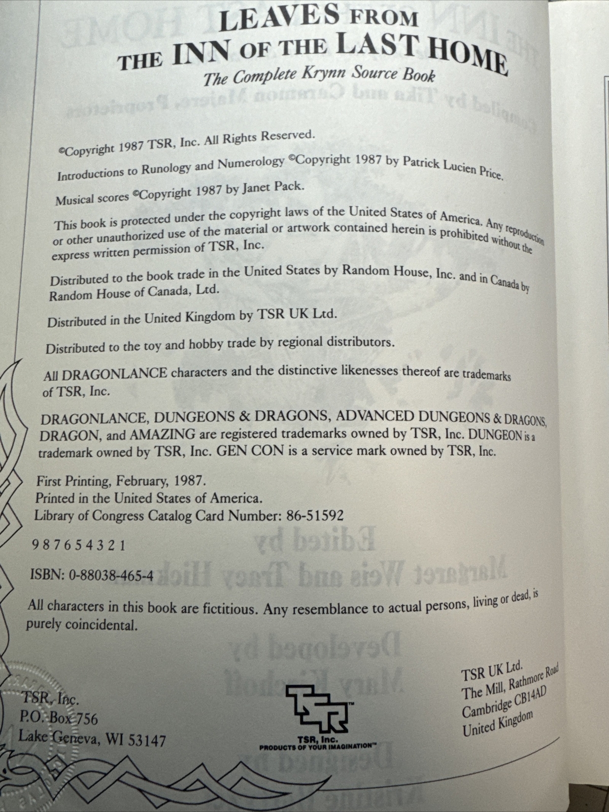 TSR Dragonlance Leaves From the Inn of the Last Home (1st) VG+ D&D AD&D ...