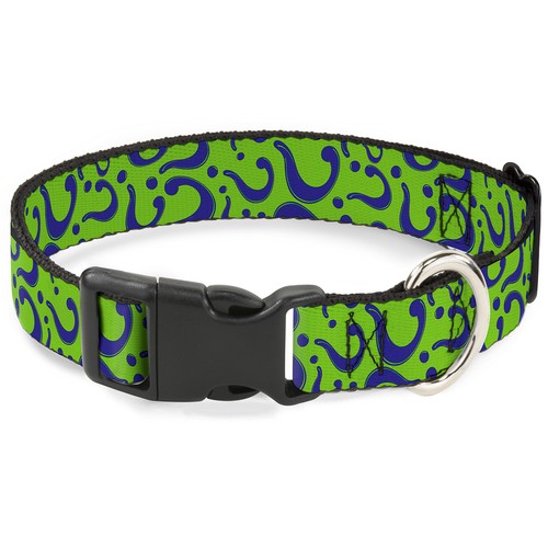 Plastic Clip Collar Question Mark Scattered Green/Purple NARROW-Smal ...