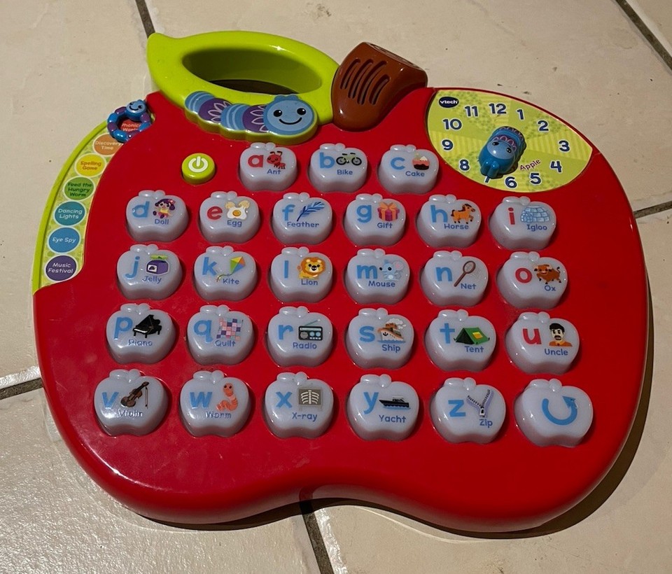 Vtech Alphabet Apple Educational Learning ABC Words Light Up Buttons ...
