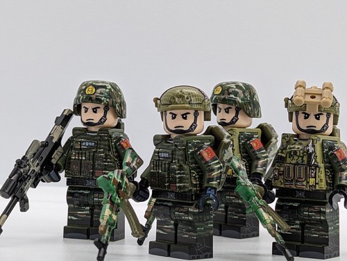 Custom Printed LEGO Minifigure (4x) Asia Woodlands Ranger Forces Green ...
