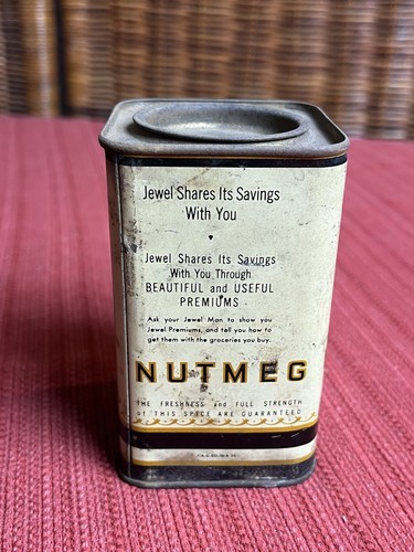 Vintage Jewel Tea Co Nutmeg Tin Canister 5 Ounces Barrington ILL | eBay