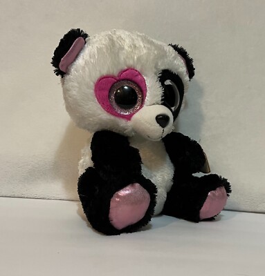 TY BEANIE BOOS - 9" Medium Size MANDY the Panda Bear Valentine Plush ...