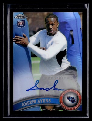 2011 Topps Chrome Akeem Ayers Autograph Black Refractor Rookie RC /25 ...