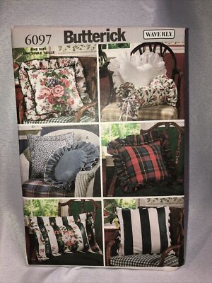 Butterick Sewing Pattern 6097 Pillows - 8 different Pillows New Uncut ...