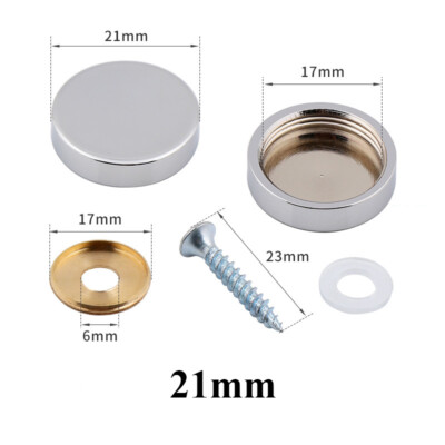 4 PCS Threaded Brass Dome Screw Cover Snap Caps Electroplated Mirror ...