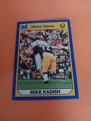 1990 Collegiate Collection Notre Dame #19 Mike Kadish Fighting Irish ...